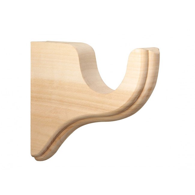 3WB1 Wood Bracket for 3" Curtain Rod~4 1/2" Return~Each