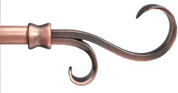 Genova Copper Drapery Curtain Rod Set~3/4" Diameter