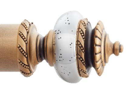 Adelaide Mercury Glass Curtain Rod Finial for 2 1/4" Wood Drapery Rods~Pair