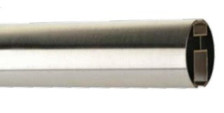 Brushed Nickel 1 3/8" Diameter Channel Curtain Rod
