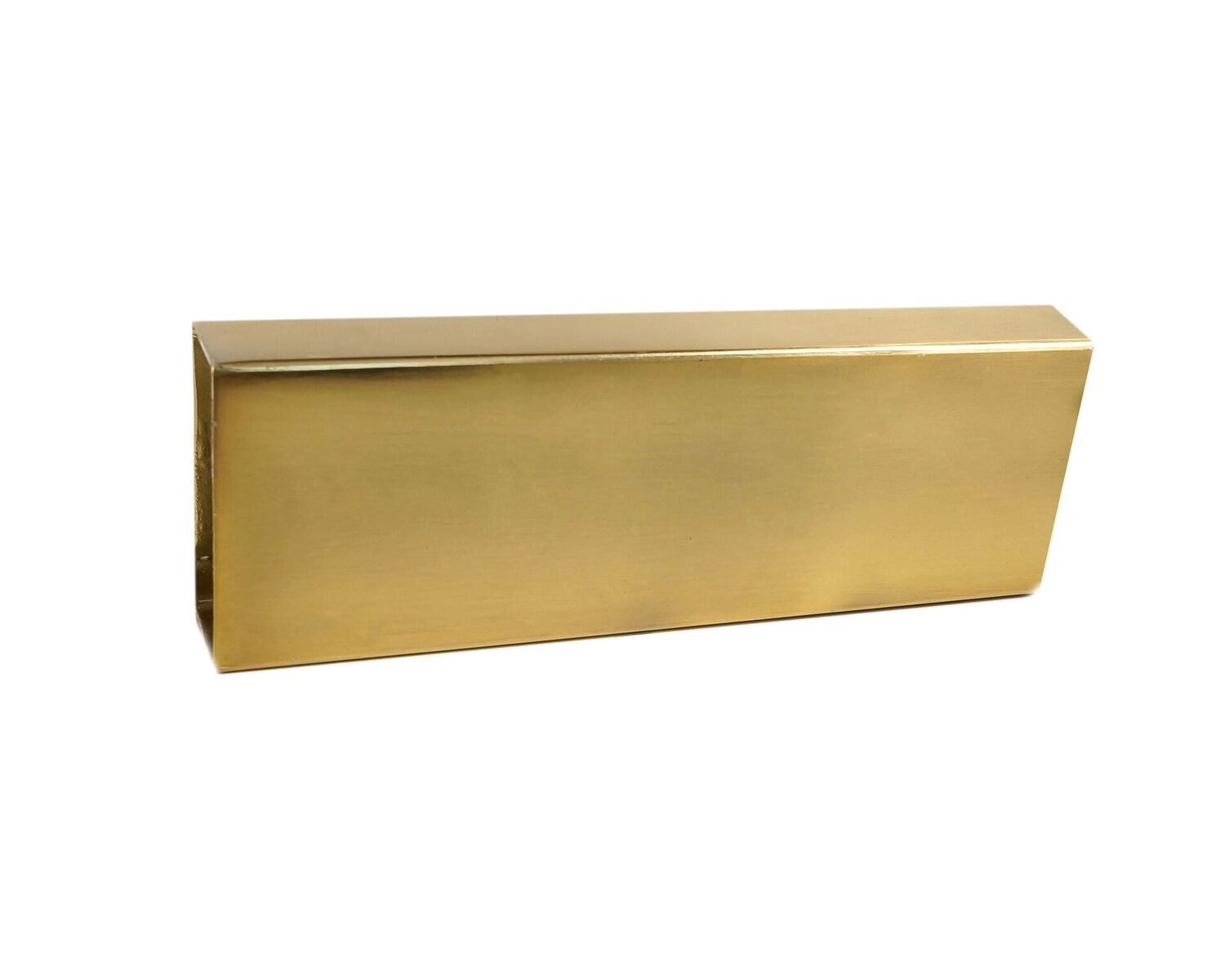Rectangular Brushed Brass Curtain Rod 2" x 1"