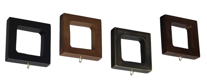 Quad Curtain Rings for 1 3/8" Square Drapery Rods~7 Pack