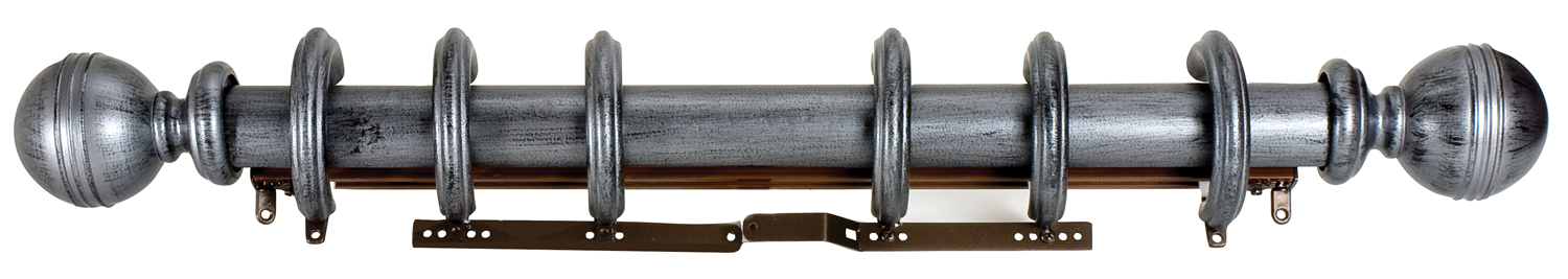 12' LJB 2" Smooth Traverse Rod Cord Drawn with C-Rings~Complete Set