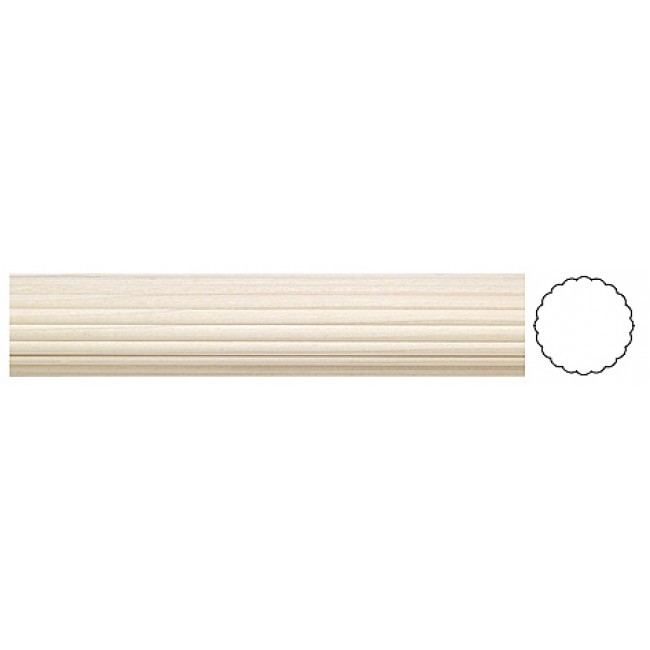 1 3/8" Reeded Wooden Drapery Curtain Rod