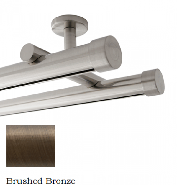 8' Aria Metal H-Rail Double Ceiling Mount Traverse Rod Kit~1 1/8 ...